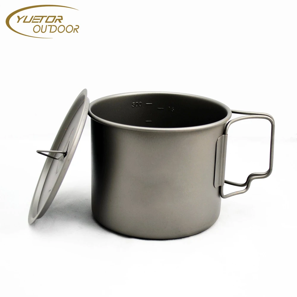 Titanium Pot Mug Outdoor Ultralight Portable Titanium Camping Pots ...