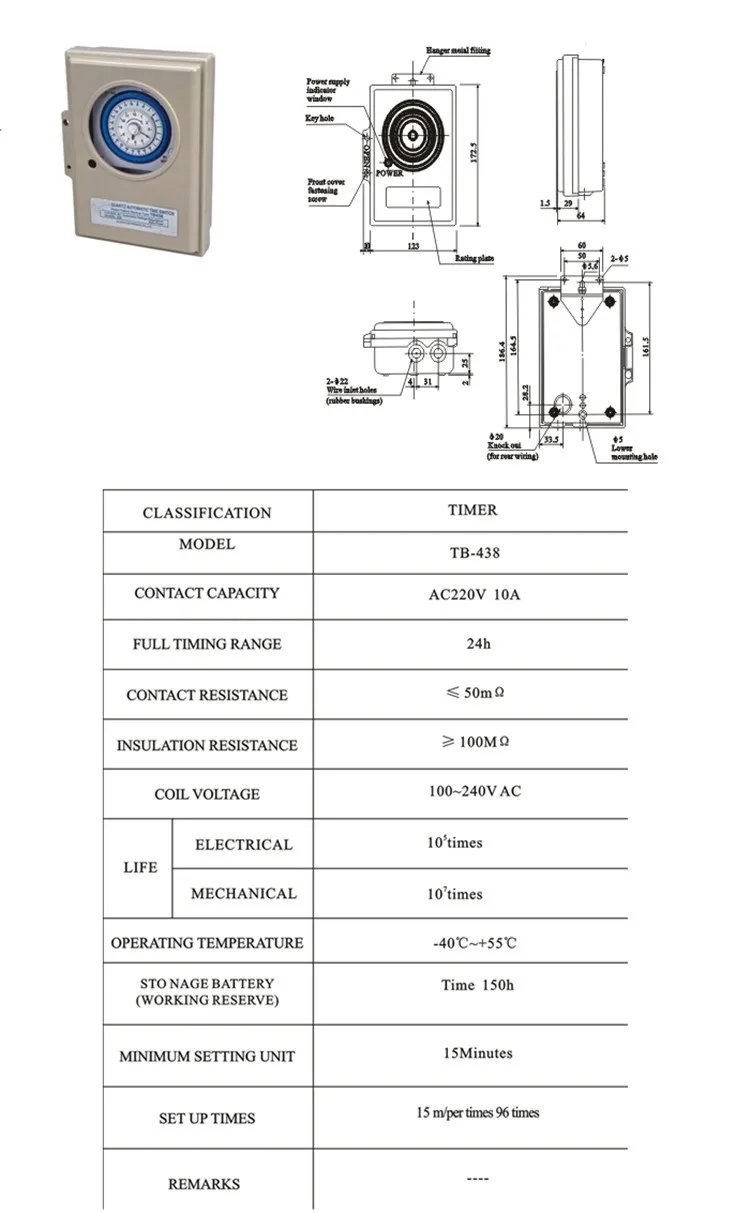 110 Volt Rotary Mechanical Programmable Digital Timer Switch Tb438 ...