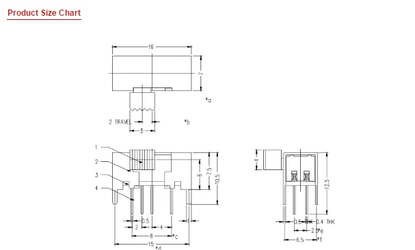 70m 옴 접촉 저항 2p3t 수평한 활주 스위치 - Buy 2p3t Horizontal Slide Switch ...