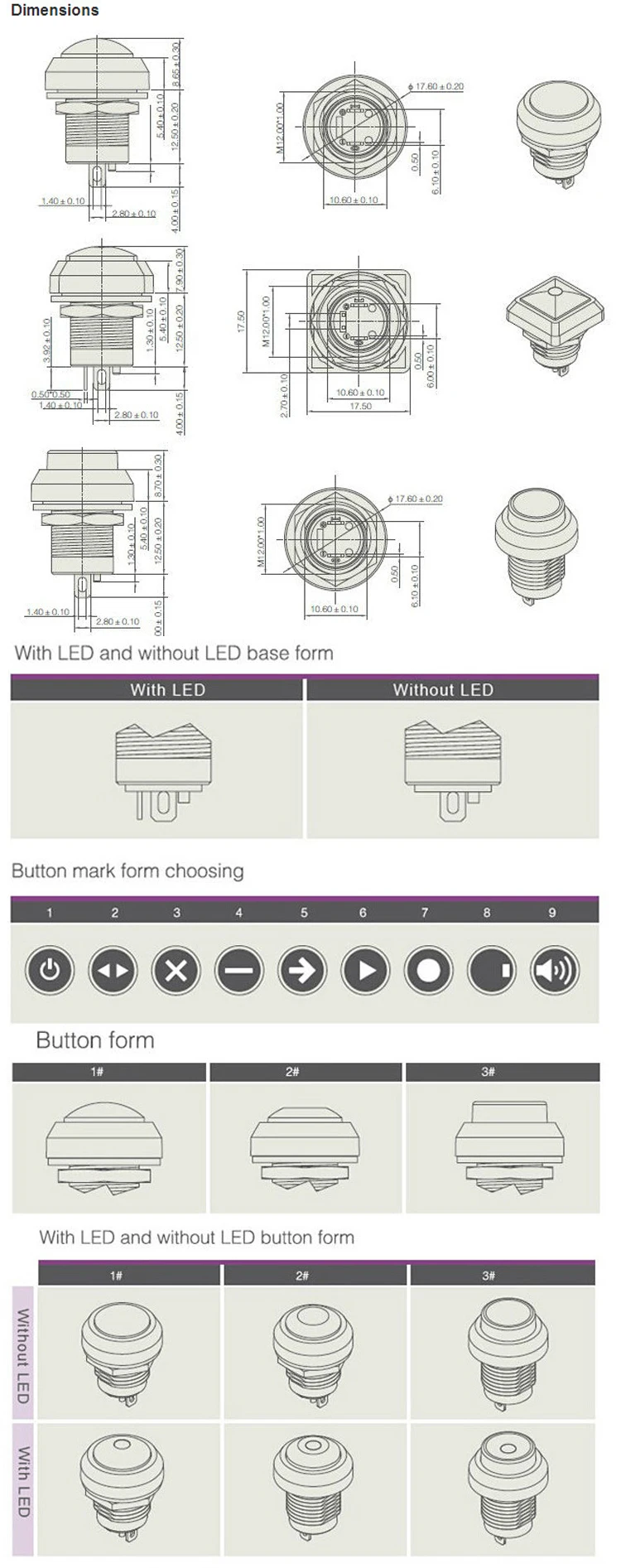 12MM方形IP67防水按钮PUSH开关-阿里巴巴