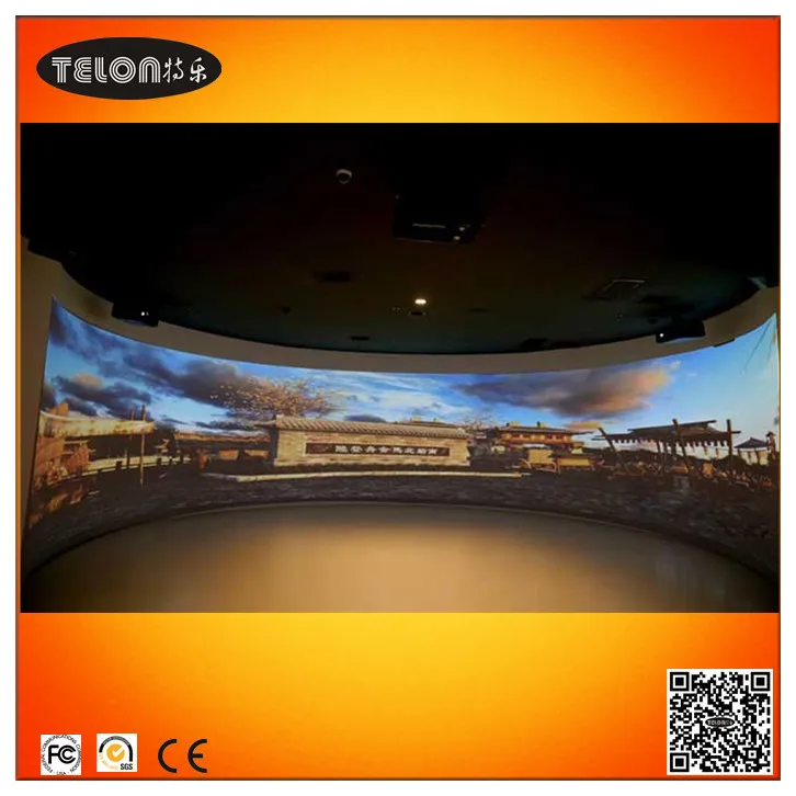 200 Inch Fixed Curved Frame Projector Screen,3d Silver Movie Theater ...
