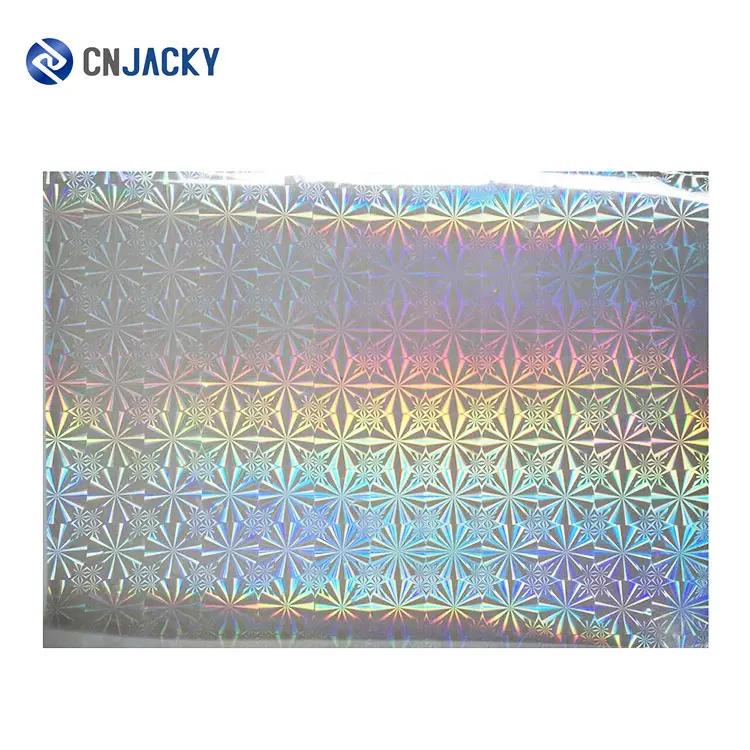 0.05mm 0.08mm Holographic Pvc Rainbow Film Lamination Overlay With Glue ...