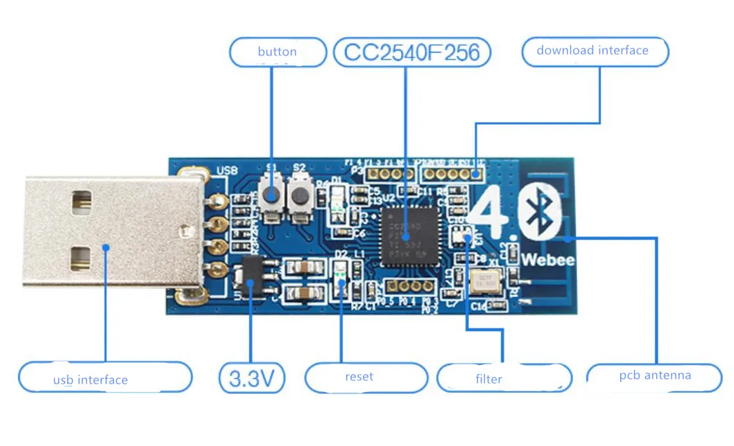 Low Power Bluetooth 4.0 Ble Usb Dongle Cc2540 Usb Dongle - Buy Cc2540 ...