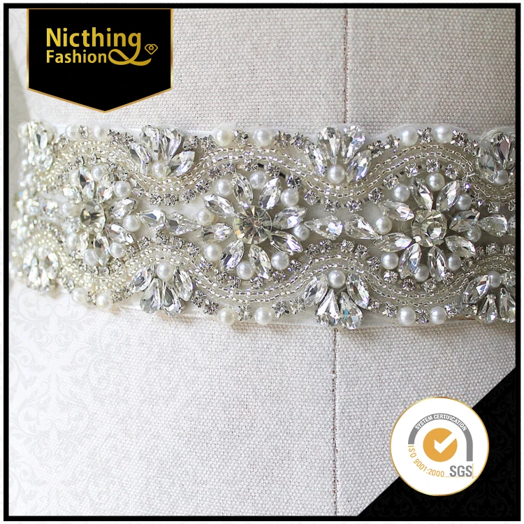 High Quality 2015 Embroidery Bridal Crystal Pearl Beaded Lace Trim ...