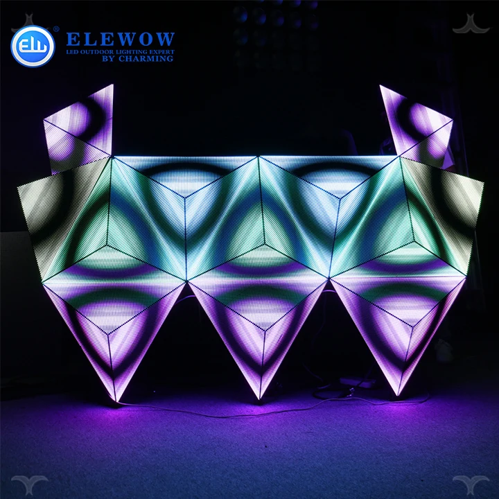 Movable Triangle 3D Effect DJ Booth - Custom LED Pixel Display