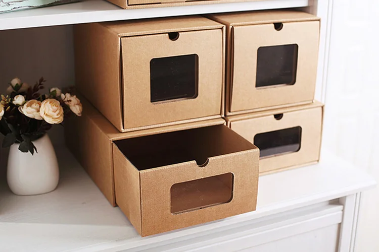 China Paper Shoe Drawer Box Recycled Cardboard Shoe Box - Buy Plain ...