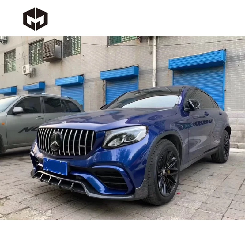 Topcar Carbon Fiber Front Bumper Spoiler Lip for Mercedes GLC43 GLC63 AMG