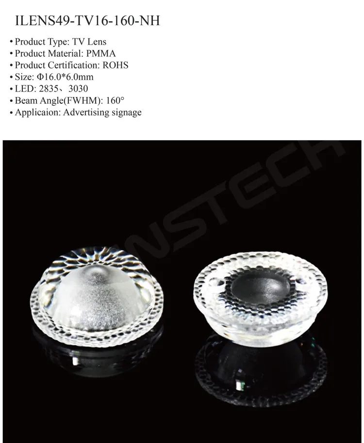 160 Degree Led Lens For Advertising Signage 2835 3030 Backlight Led Tv ...