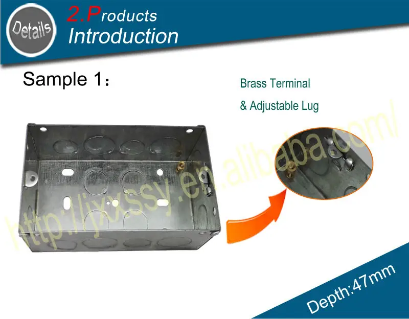 Bs4662 British Standard 3x6 Rectangular Metal Junction Box For Switch ...