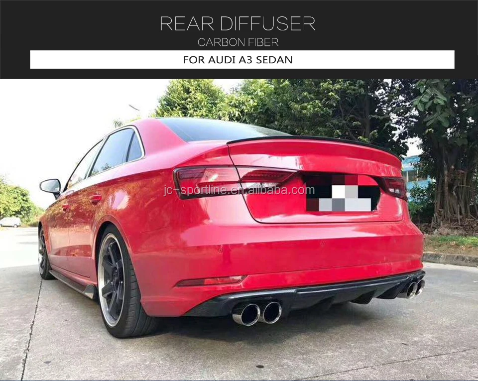 Carbon Fiber A3 Rear Valance Diffuser For Audi A3 8v Dynamic Sedan 4 ...