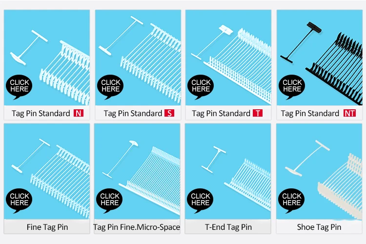 100mm Colorful Plastic Garment Standard Tag Pin Barbs Kimbles