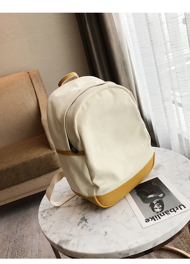 Lightweight Beige Girls Small Canvas Travel Bag Back Pack For Women ...