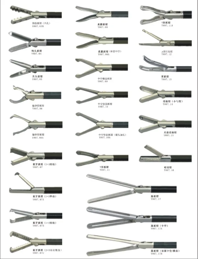 Laparoscópica 5mm Pinza Larga Pinzas De Doble Acción Extractor De Punta ...