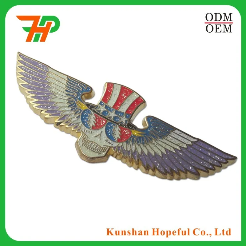 Custom 3d Antique Silver Motorcycle Grateful Dead Wing Pin Badges - Buy ...