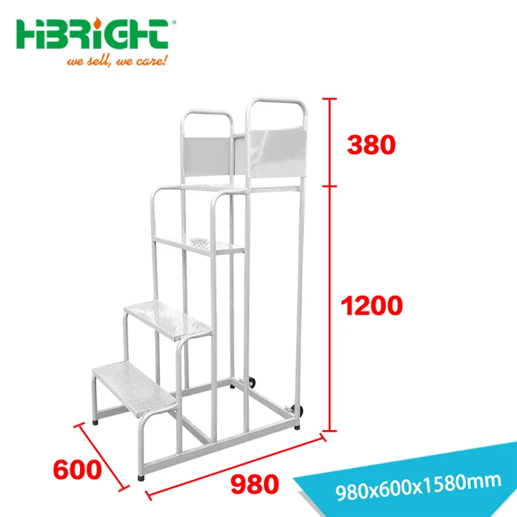 Plastic Construction Kick Step Foot Rolling Stool with Castors