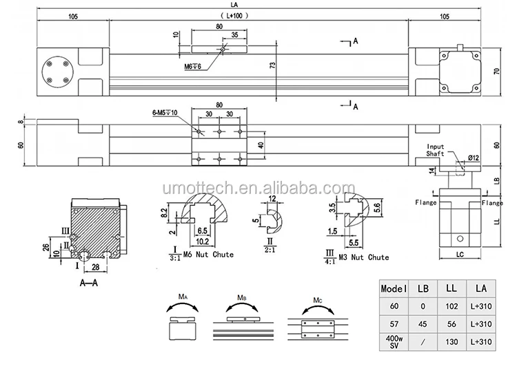 Umot High Speed 2 Meters Cnc Belt Driven Linear Actuator Guide Rail Module Linear Guide Rails ...