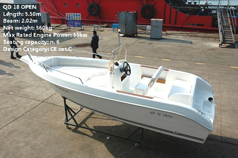 2018 18ft Open Fiberglass Power Boat Motor Yacht With 6 Persons Seats ...