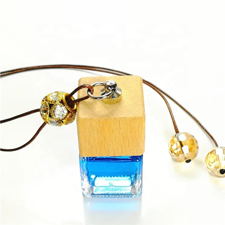 Wholesale Hanging Diffuser Bottles Wooden Cap Square Car Perfume Bottle ...