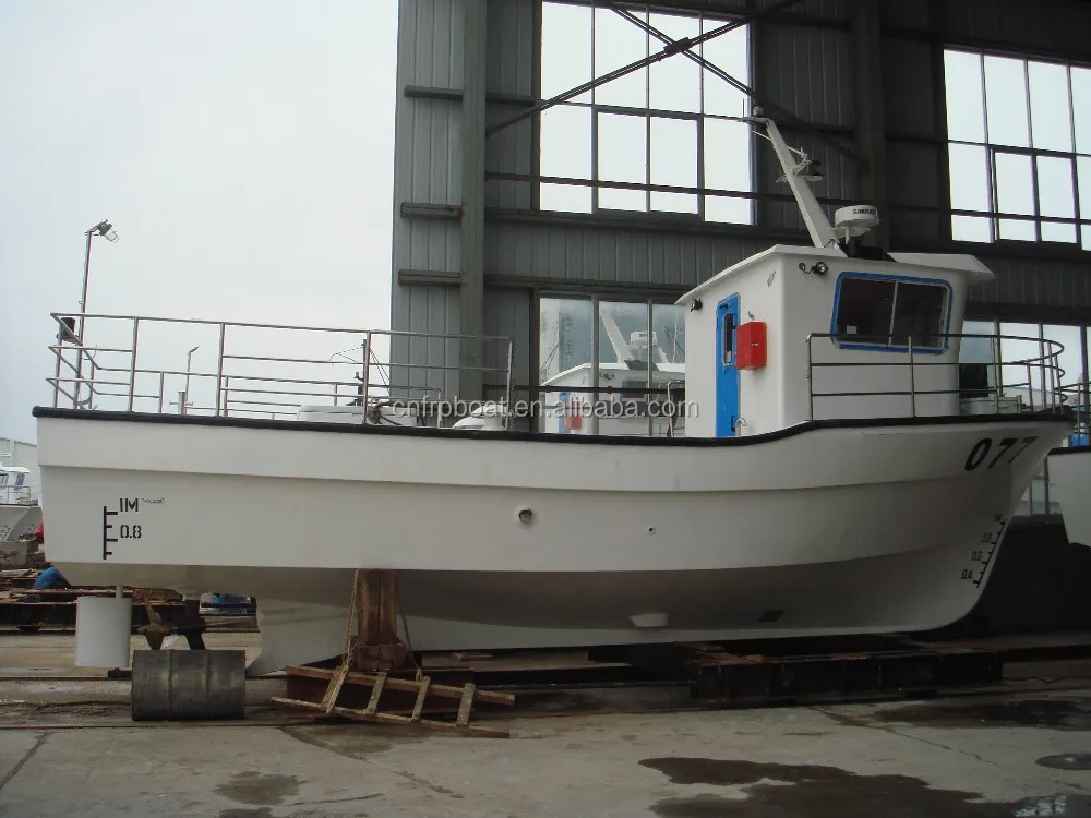 9.6m China Factory Fiberglass Hull Material Fishing Boat Trawler For ...