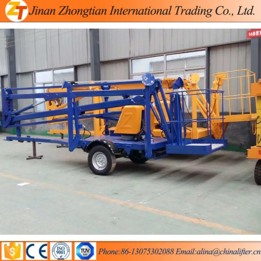 Cherry Picker Diesel Engine Articulated Towable Boom Lift Platform Drag ...