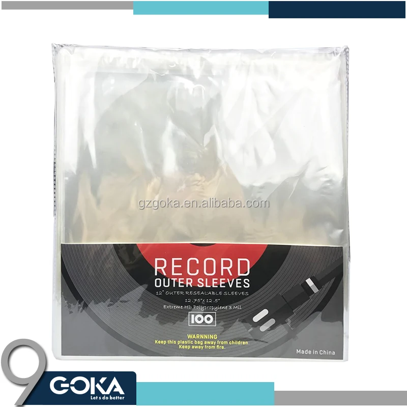 100 Clear Plastic Protective Lp Outer Sleeves 3 Mil. Vinyl Record ...