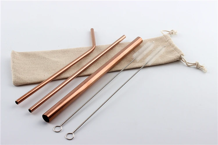 Promotional Metal Inox Stainless Steel Recycle Drinking Straws Set With ...