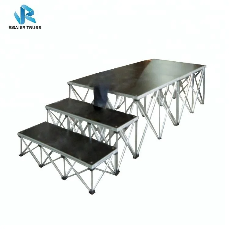 Customized Folding Aluminum Portable Stage Stairs 3 Steps