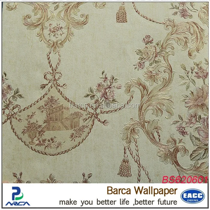 Rococo Style 3d Wallpaper Silk Material Wallpaper For Sale - Buy Rococo ...