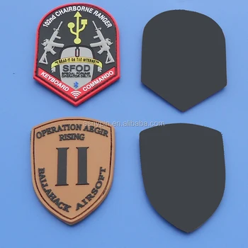 Custom Shape Chairborne Ranger Silicone Logo Clothing Patch Labels ...