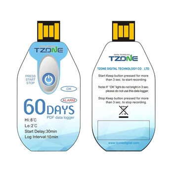 60 Days Shipping Container Control Temperature Recorder Single-use Usb ...