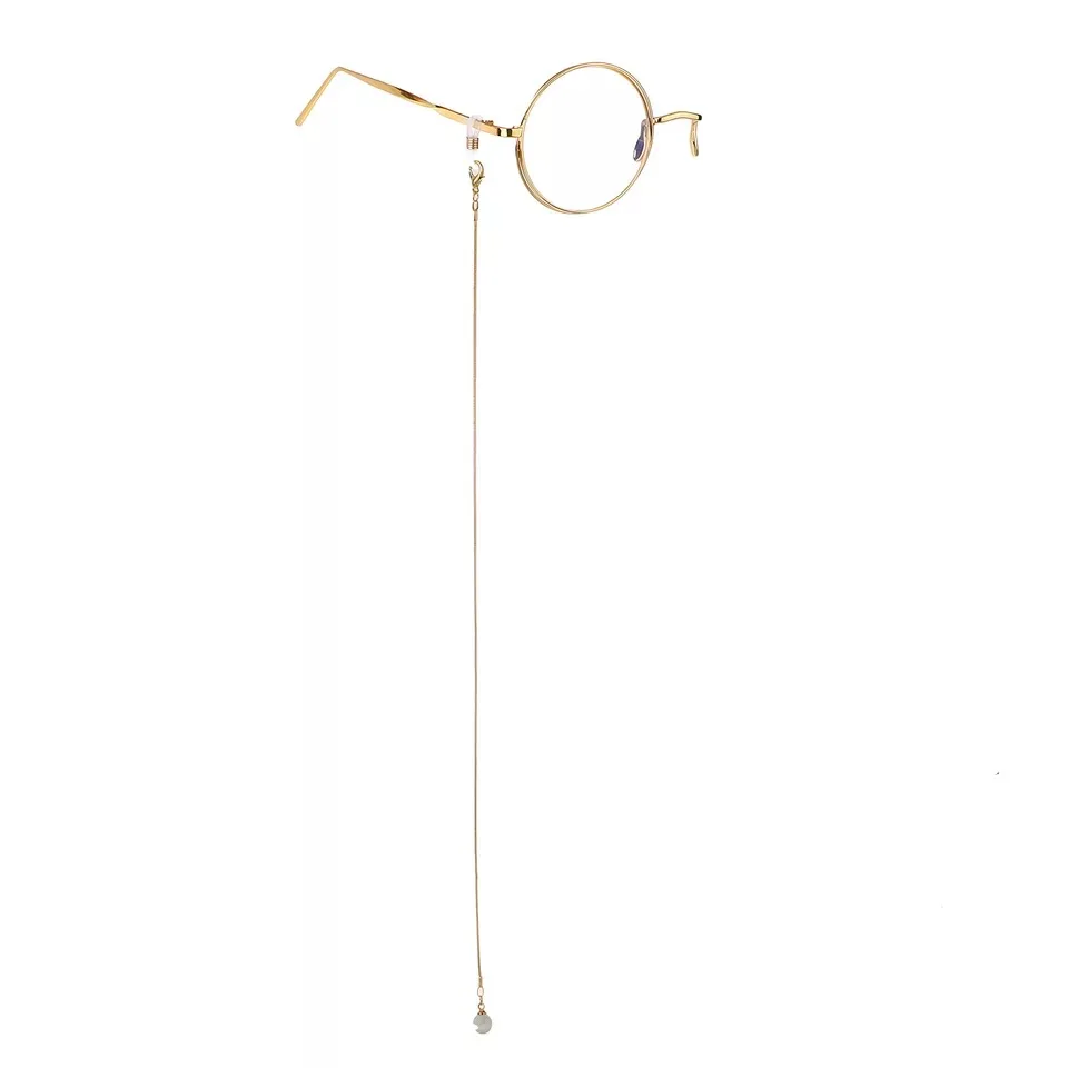 Half Frame Eyeglasses Metal Unilateral Glasses With Eyeglasses Chain ...