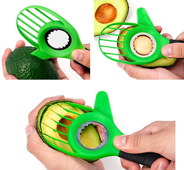 Hot Sale New Product Kitchenware Tool 3 In 1 Plastic Handle Avocado Slicer And Avocado Cutter ...