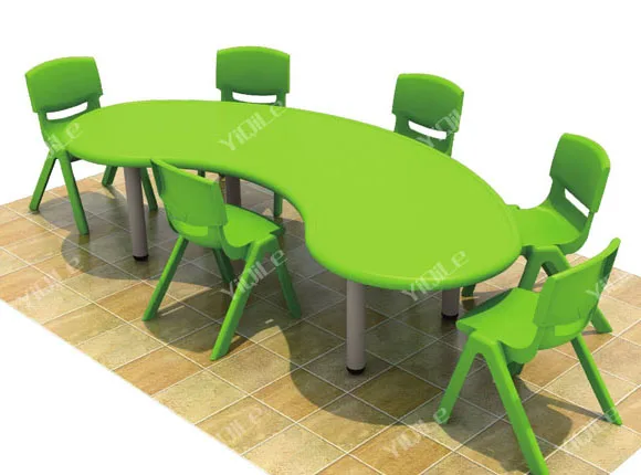 Plastic Moon Shape Study Table For Kids Be Used For Kindergarten ...