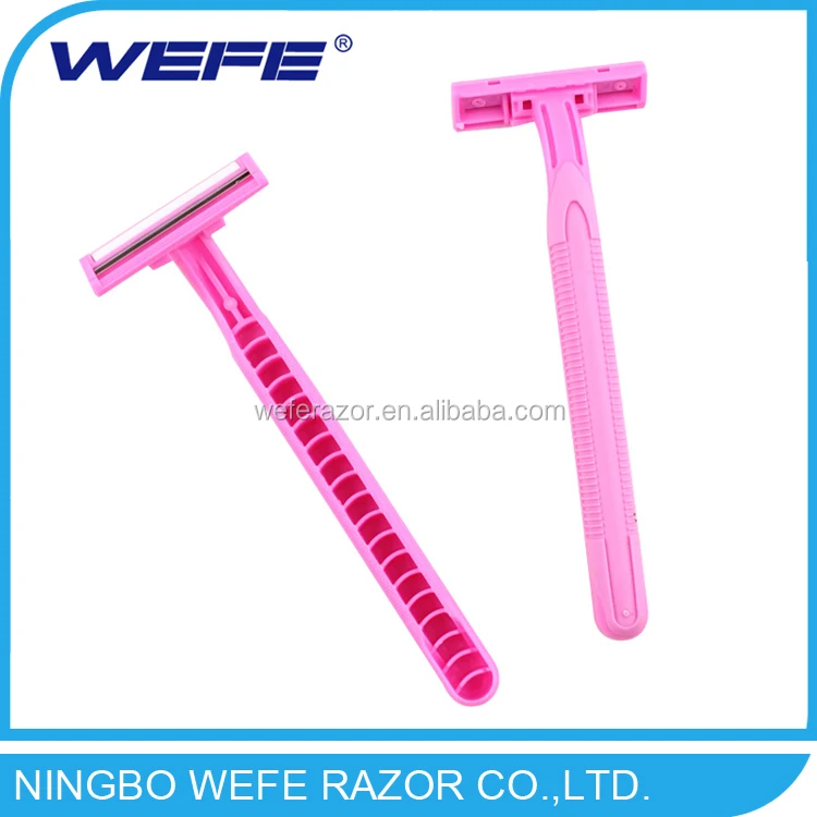 Rubber Handle Twin Blade Razor Women Use Razor With Pink Color - Buy ...