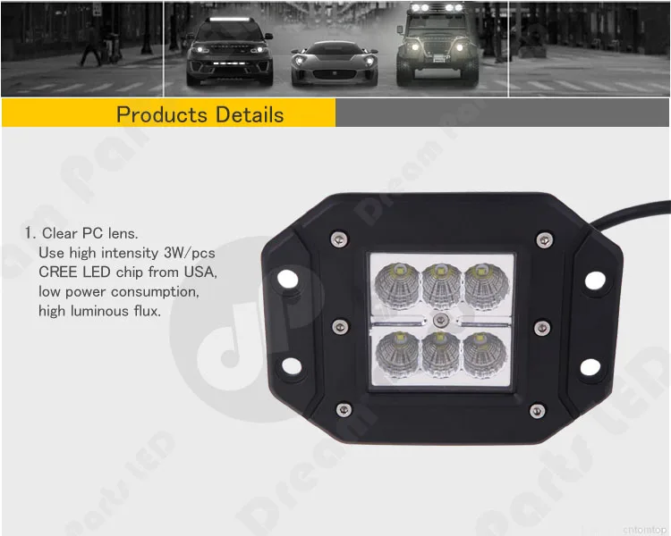 Auto Parts 12v 24v 18w 30w Flush Mounted Truck Led Tail Lights - Buy ...