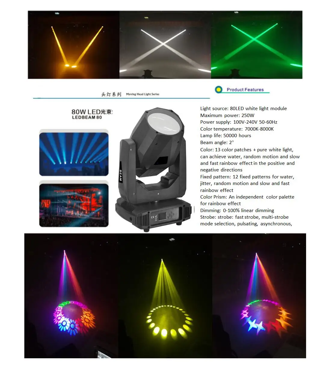 Stage Show Equipment - DNA Light Moving Spot LED Sharpy Beam 80W
