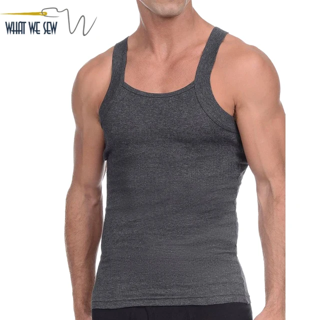 100% Soft Breathable Cotton Plain Slim Fit Square Cut Neck Sleeveless ...