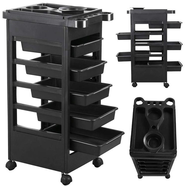 Plastic Hair Salon Trolley Storage Tray Cart Home Spa Hairdressing ...