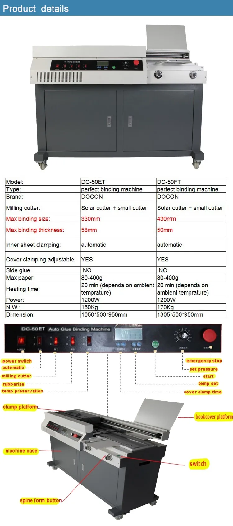 Dc-50ft Automatic Perfect Binder A3 Size,Book Binder,Glue Binding Machine - Buy Dc-50ft ...