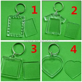 Diy Blank Acrylic Keychains Key Chains Insert Photo Plastic Keyrings ...