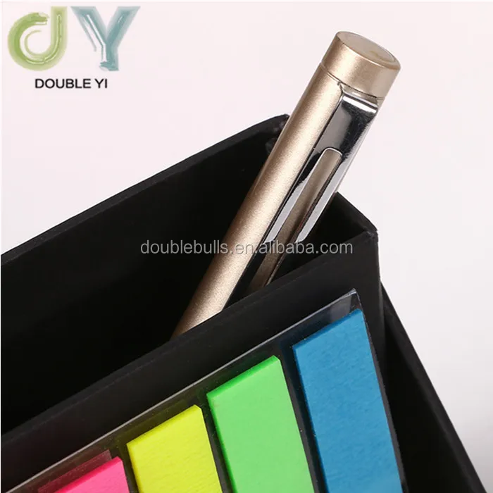 Custom Logo Foldable Cube Pen Holder Sticky Note Memo Pad Box With Pen ...