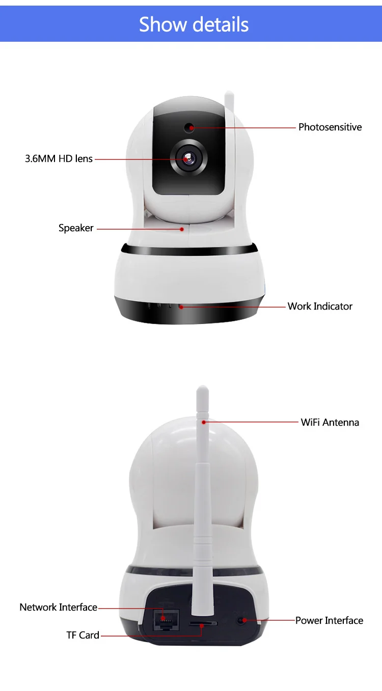 Home Security Smart Small Onvif Wireless Wifi Ip Ptz Night Vision Cctv ...