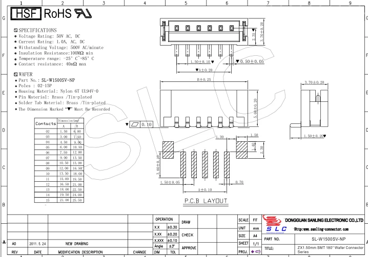 Auto Electronic 1.50mm Pitch Pcb Wire To Board Connector Housing Crimp ...