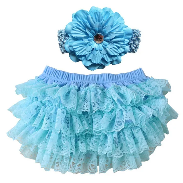 Baby Girls Ruffle Lace Bloomer And Headband Set - Buy Ruffle Panties ...