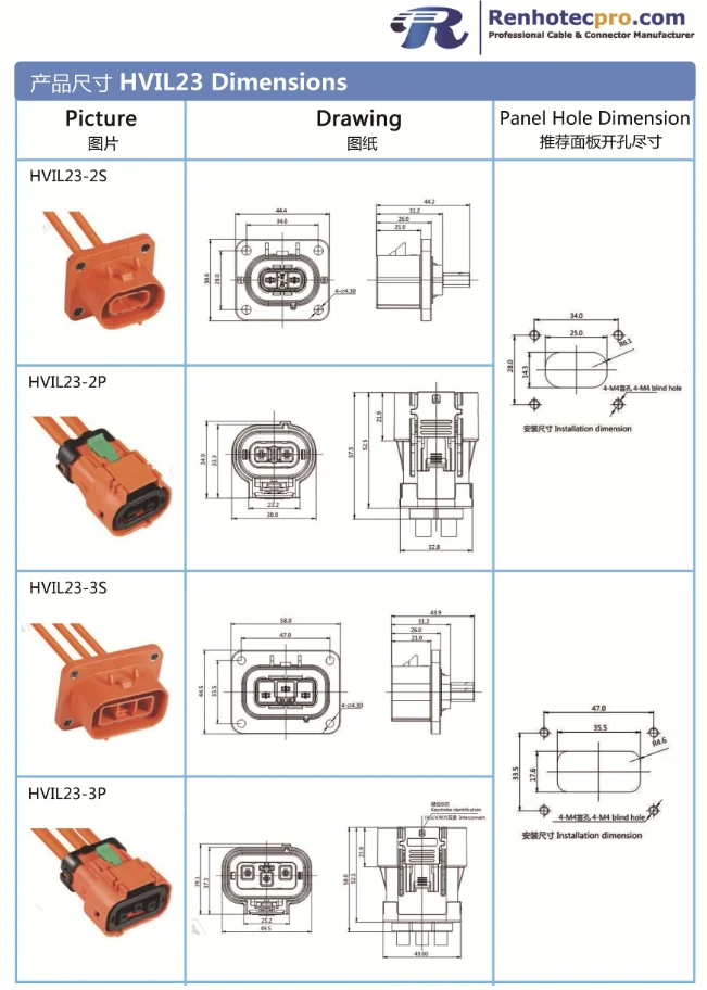 Hv Connector 2pin 23a Used For Dc-dc Electric Car Hvil23-2p Ev ...