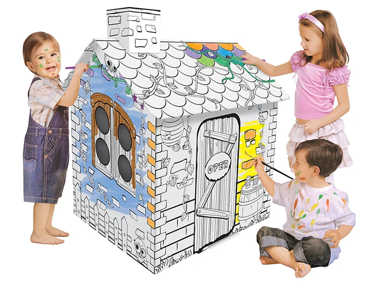 Learn Draw Playhouse Kids 3d Doodle Painting Cardboard Diy Paper House ...