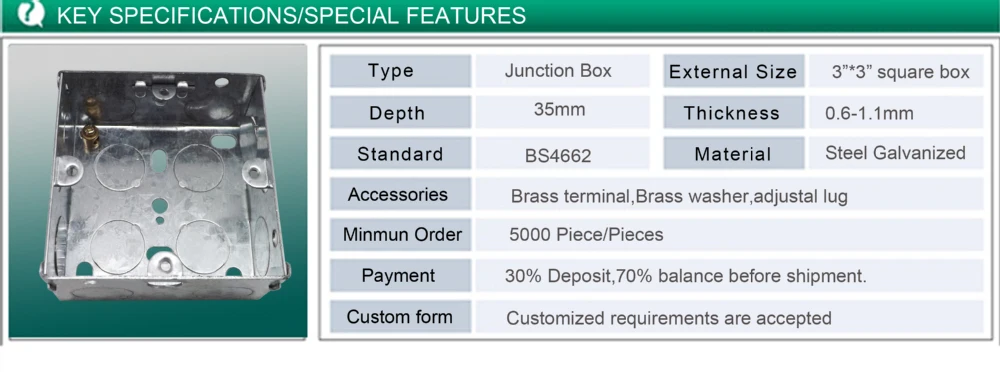 China Supplier British Standard 3x3 Square Metal Handy Box With ...