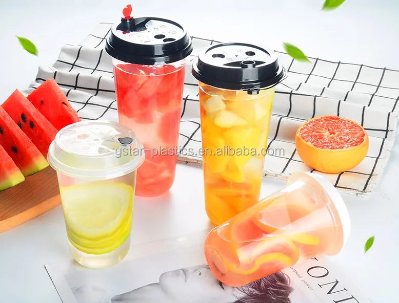 12oz 16oz 20oz 22oz Clear Matt Bubble Tea Plastic Cup Disposable Milk ...