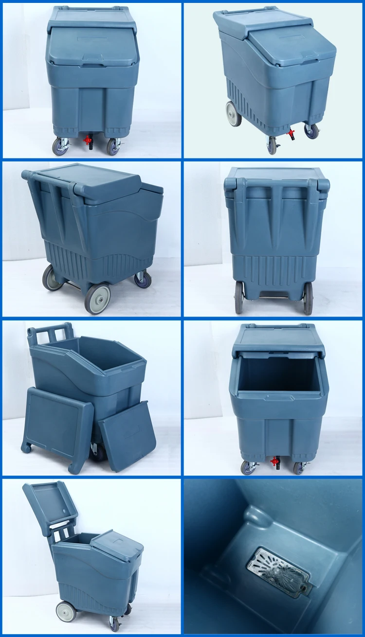 Insulated Restaurant Equipment Ice Caddy Ice Serving Trolley For Buffet ...