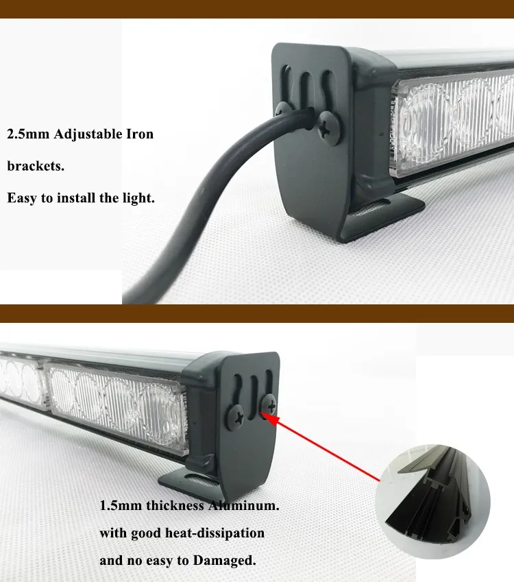 3w Traffic Advisor Police Traffic Advisor Light Bar Amber White - Buy ...